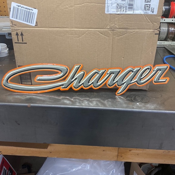 Wall Decor | Dodge Charger Script Orange Wall Sign Decor | Poshmark